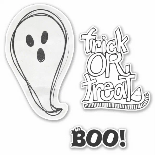 Halloween Boo Ghost Sticker | Zazzle