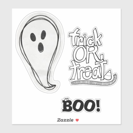 Halloween Boo Ghost Sticker | Zazzle