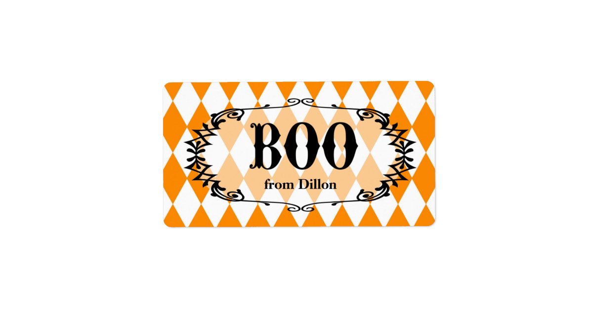 Halloween Boo Personalized Treat Bag Label | Zazzle
