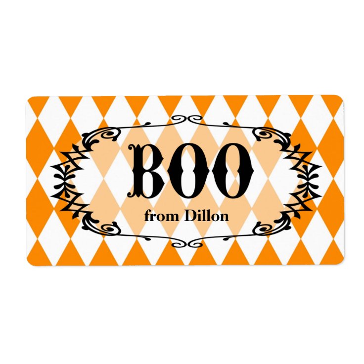 Halloween Boo Personalized Treat Bag Label | Zazzle