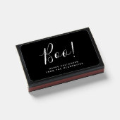 Halloween Boo Script Black And White Personalized Matchboxes | Zazzle