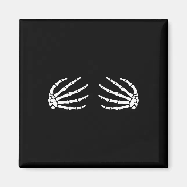 Halloween Boo Skeleton Hands Breast Fun Costume Sc Magnet | Zazzle
