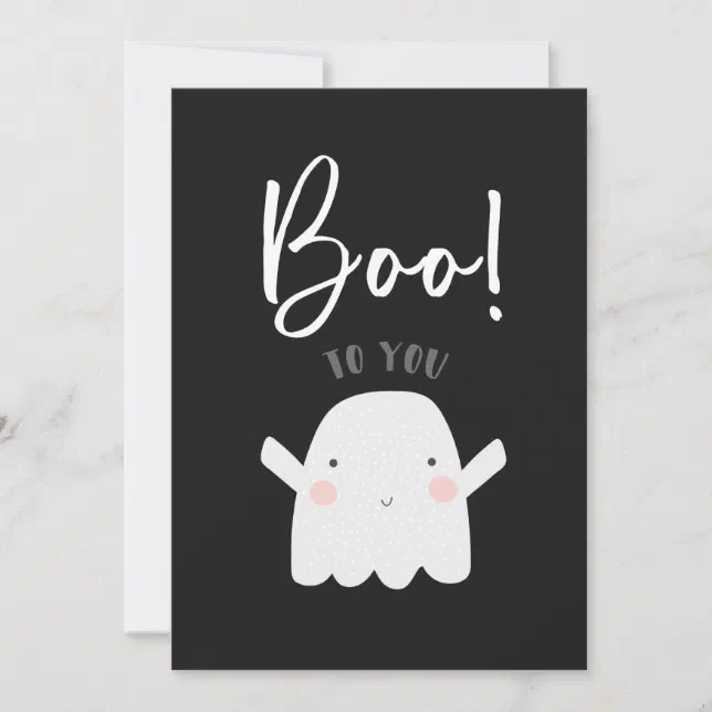 Halloween "Boo to you" Cute Ghost Thank You Card | Zazzle