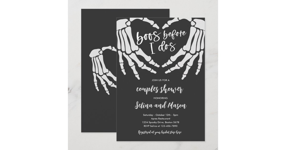 Halloween Boos Before I Dos Couples Shower Invitation | Zazzle