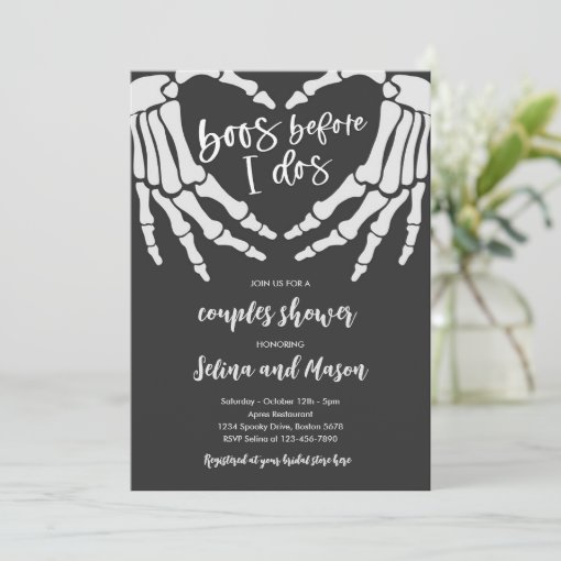 Halloween Boos Before I Dos Couples Shower Invitation | Zazzle