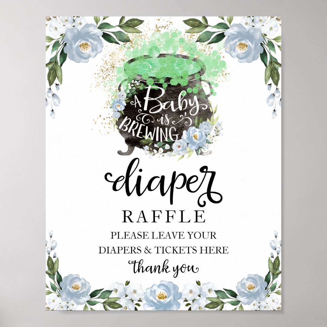 Halloween Boy Baby Shower Diaper Raffle Game Sign | Zazzle