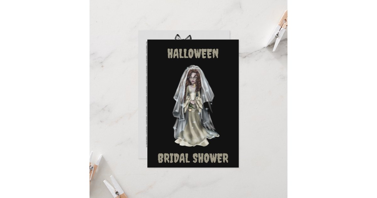 Halloween Bridal Shower Invitation Spooky Bride | Zazzle