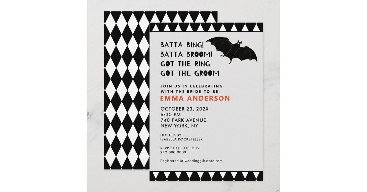 Halloween Bridal Shower October Invitation | Zazzle