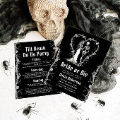 Halloween Bride or Die Skeleton Bachelorette Party Invitation | Zazzle