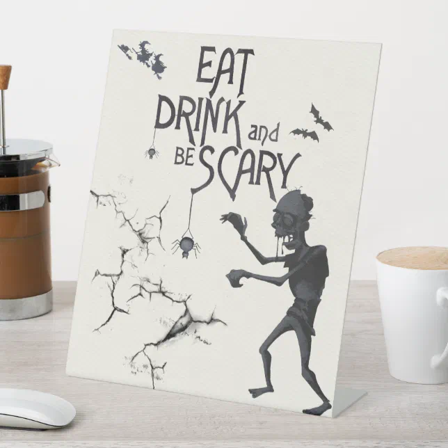 Halloween Buffet Food Table Pedestal Sign | Zazzle