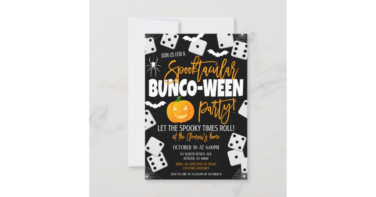 Halloween Bunco Party Invitation | Zazzle