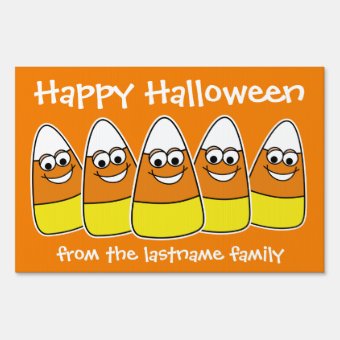 Halloween Candy Corn Family Sign | Zazzle