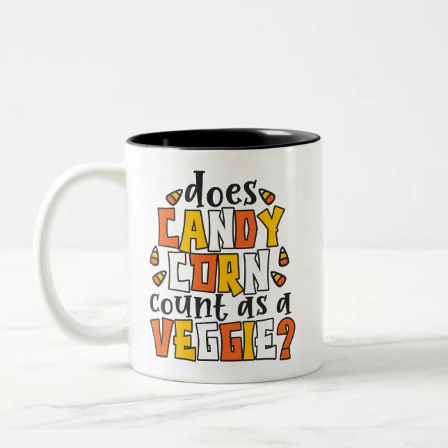 Halloween Candy Corn Funny Two-Tone Coffee Mug | Zazzle