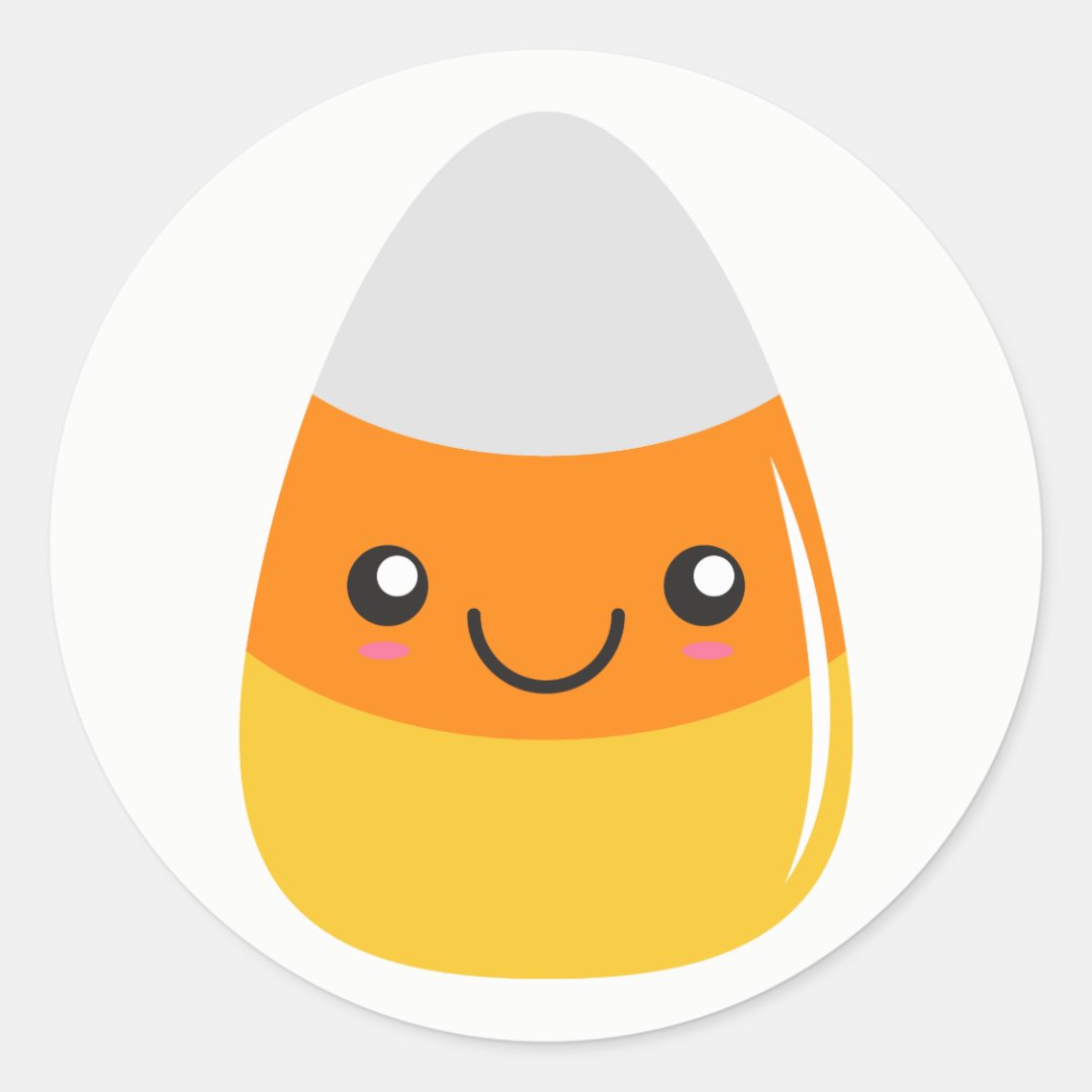 Halloween Candy Corn Happy Emoji Stickers | Zazzle
