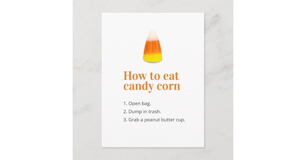 Halloween Candy Corn Joke Postcard | Zazzle