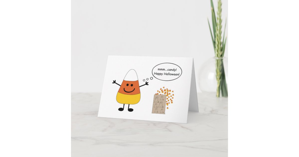Halloween Candy Corn Man Card | Zazzle