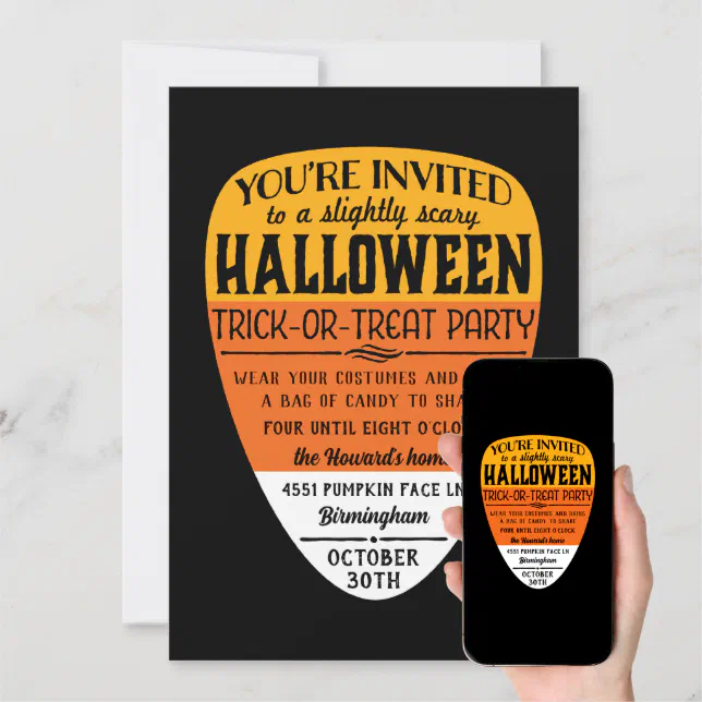 Halloween Candy Corn Party Invitation | Zazzle