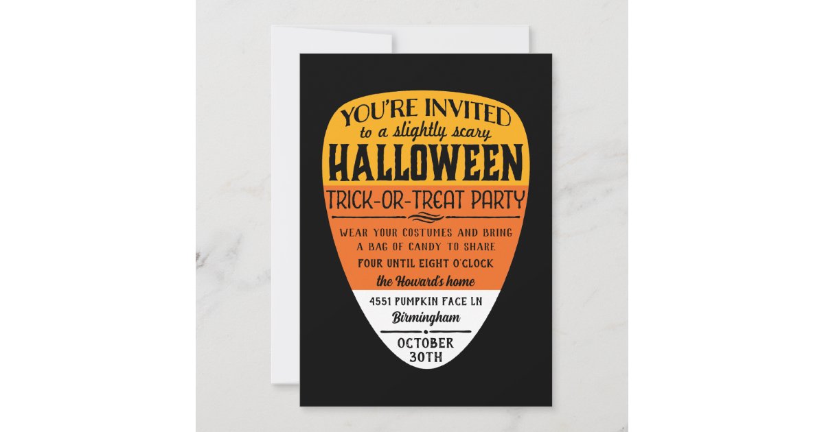 Halloween Candy Corn Party Invitation | Zazzle