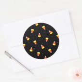 Halloween Candy Corn Pattern Classic Round Sticker | Zazzle