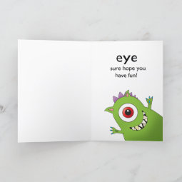 Halloween card - Monster with big eye, funny kids | Zazzle