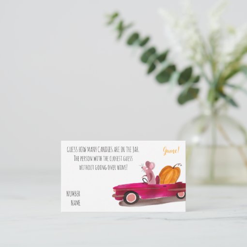 Halloween Cartoon Pumpkin Candy Guessing Game Enclosure Card | Zazzle