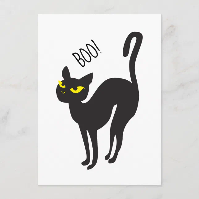 Halloween, Cat, Black, Boo! Trendy Design Enclosure Card | Zazzle