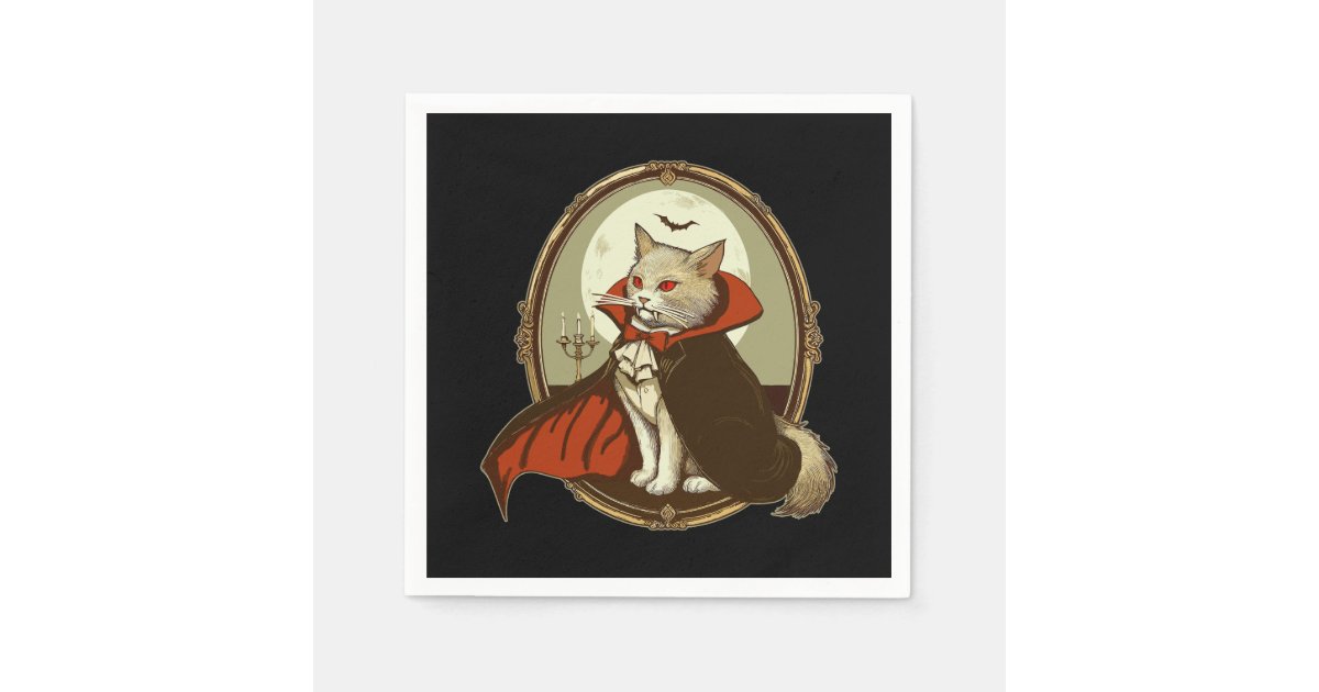 Halloween Cat, Count Catula Napkins | Zazzle