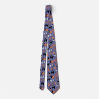 Halloween Cat Spooky Neck Tie | Zazzle