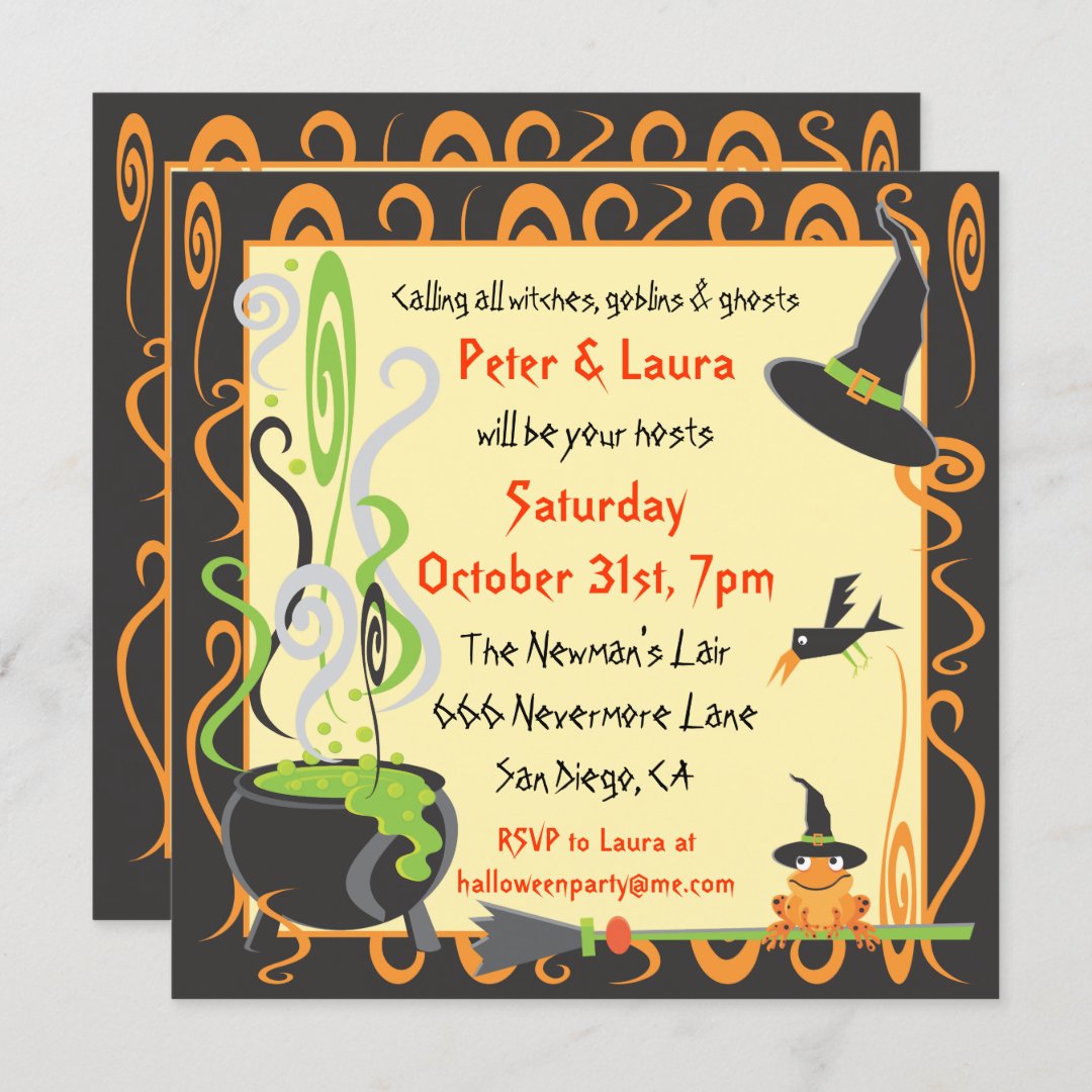 Halloween Cauldron Party Invitation | Zazzle