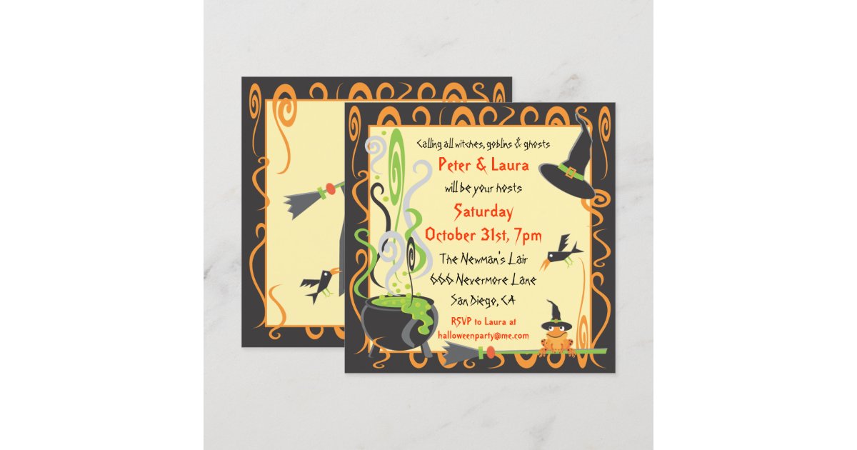 Halloween Cauldron Party Invitation | Zazzle