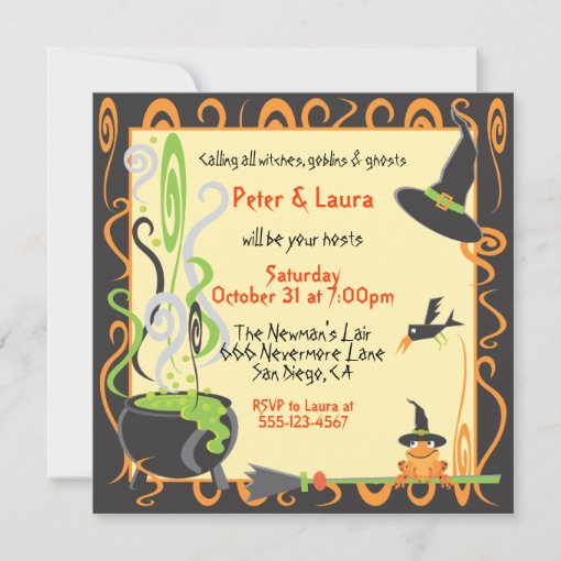 Halloween Cauldron Party Invitation | Zazzle