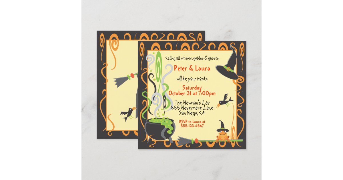 Halloween Cauldron Party Invitation | Zazzle