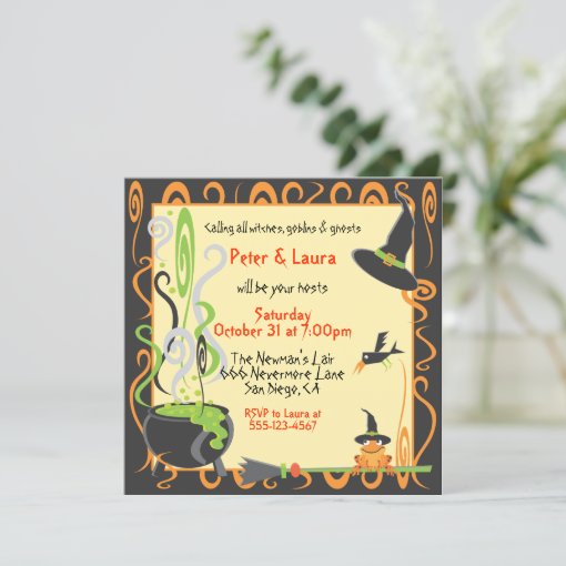 Halloween Cauldron Party Invitation | Zazzle