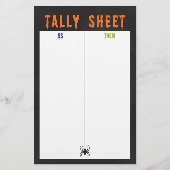 Halloween Celebration Bunco Game Tally Sheet | Zazzle