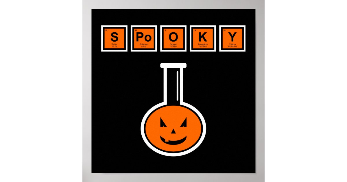 Halloween Chemistry Spooky Pumpkin Poster | Zazzle