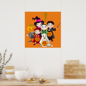 Halloween children trick or treating poster | Zazzle