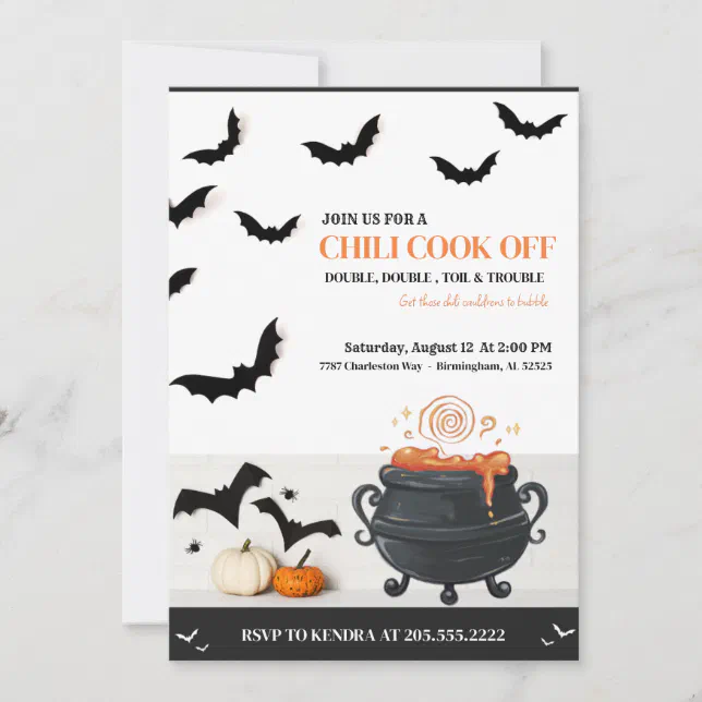 Halloween Chili Cook Off Invitation | Zazzle