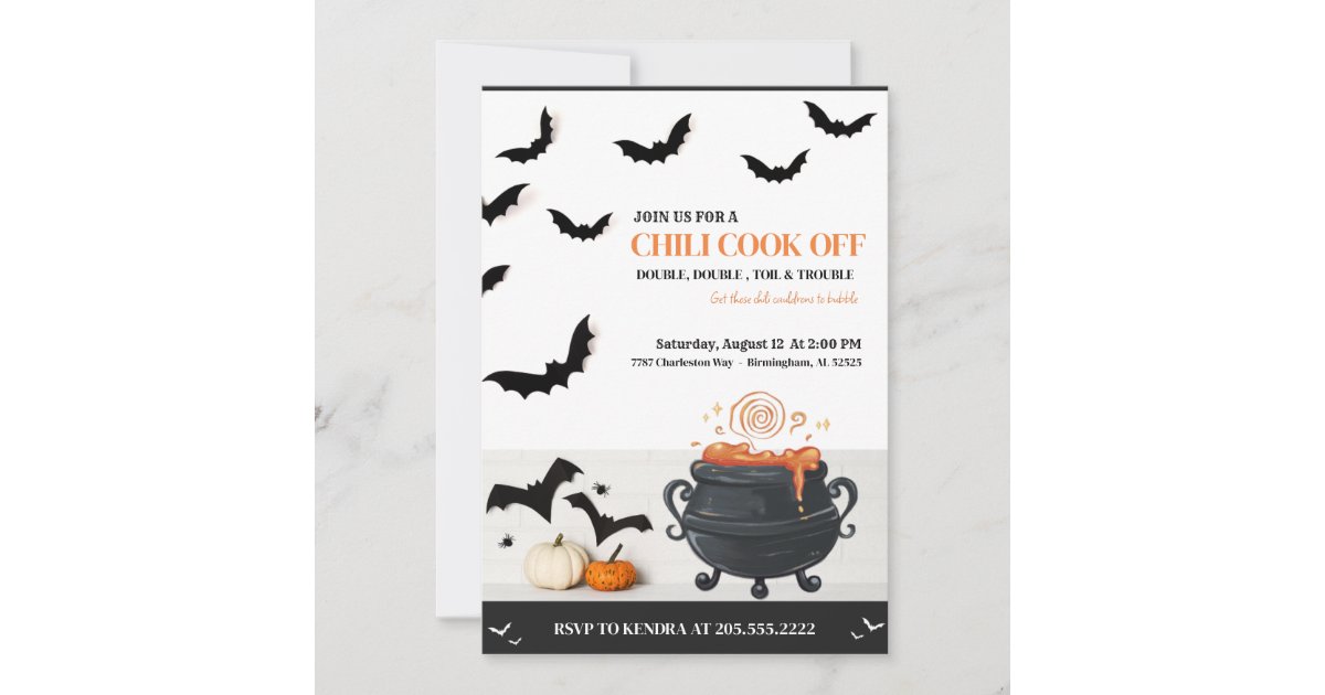 Halloween Chili Cook Off Invitation | Zazzle