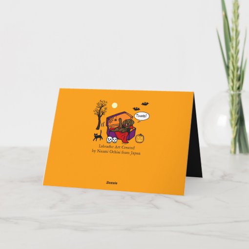 Halloween Chocolate Lab Vampire Card | Zazzle