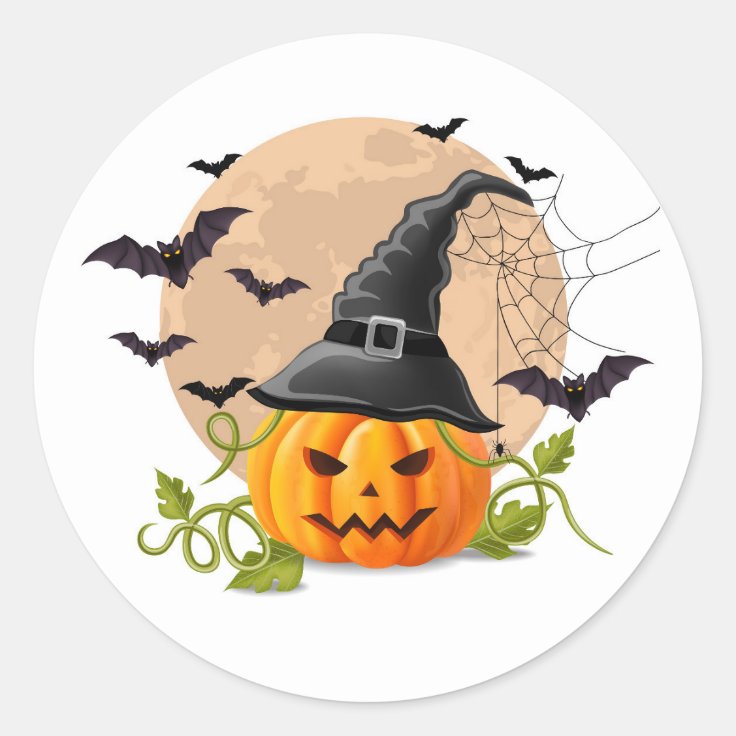 Halloween Classic Round Sticker | Zazzle