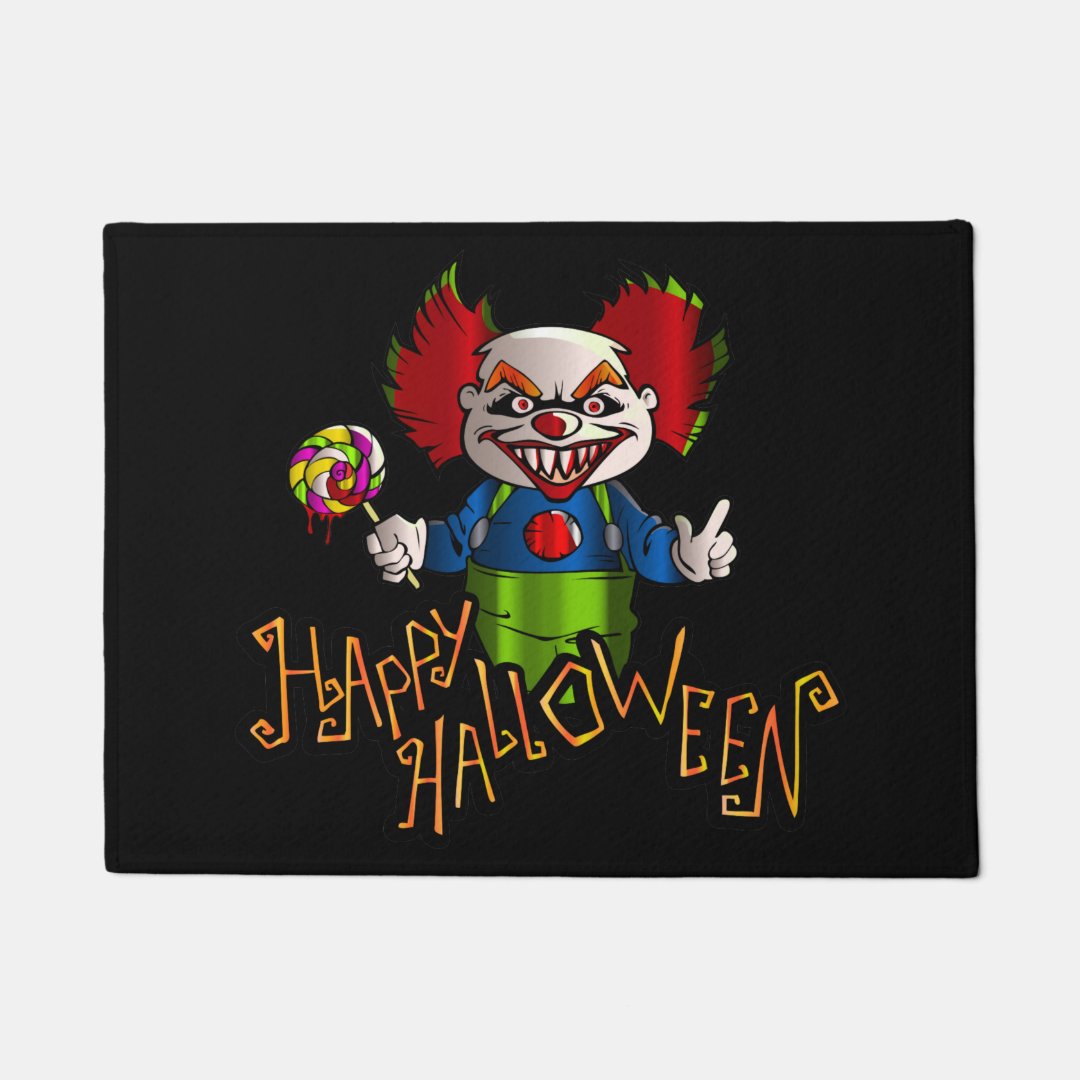 Halloween Clown Door Mat | Zazzle