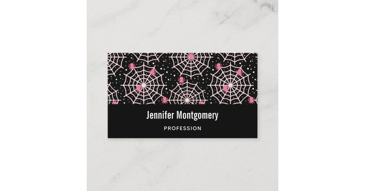 Halloween Cobwebs & Spiders Pattern Business Card | Zazzle