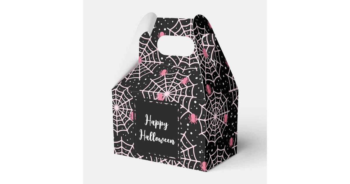 Halloween Cobwebs & Spiders Pattern Favor Boxes | Zazzle
