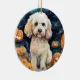 Halloween Cockapoo With Pumpkins Scary Ceramic Ornament | Zazzle