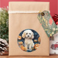 Halloween Cockapoo With Pumpkins Scary Classic Round Sticker | Zazzle