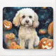 Halloween Cockapoo With Pumpkins Scary Mouse Pad | Zazzle