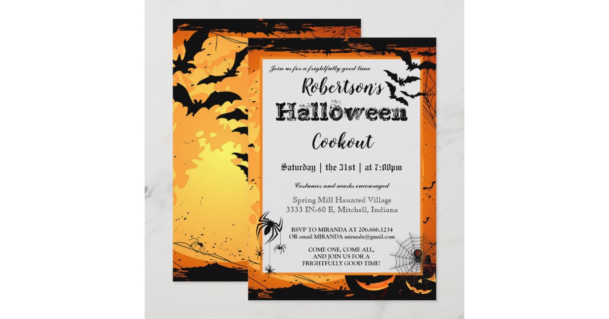 Halloween Cookout Party Invitation Spooky | Zazzle