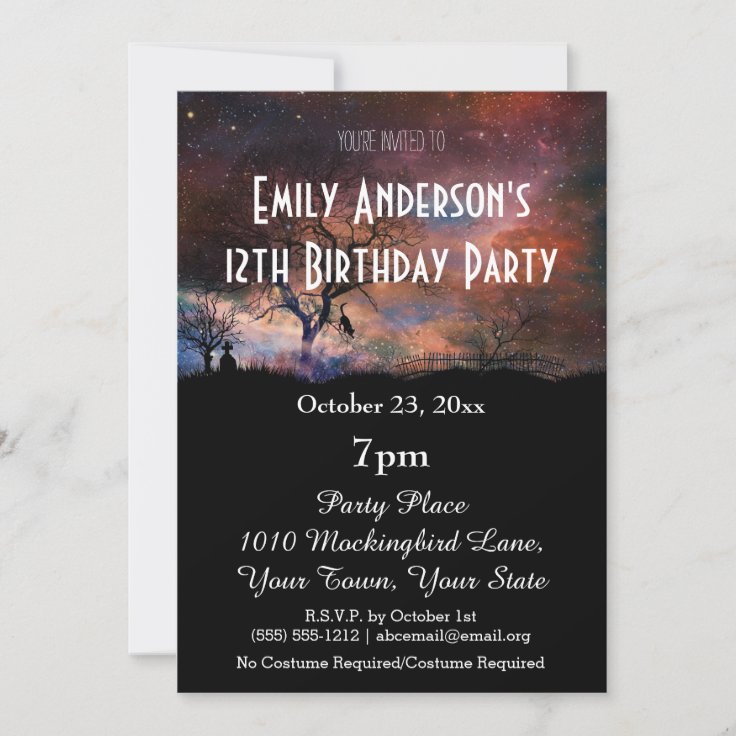 Halloween Cosmic Birthday Invitation | Zazzle