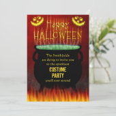 Halloween Costume Party Cauldron Fire Invitation | Zazzle