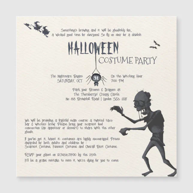 Halloween Costume Party Invitation | Zazzle